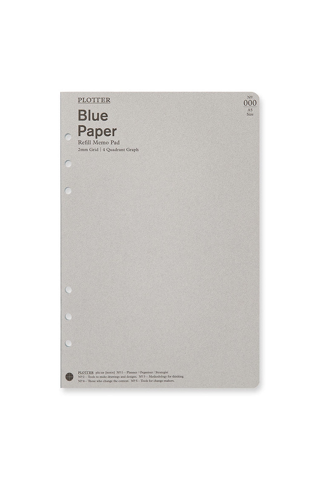 PLOTTER Refill Memo Pad Blue Paper 2mm Grid Quadrant Graph A5 Size – Omoi Life Goods