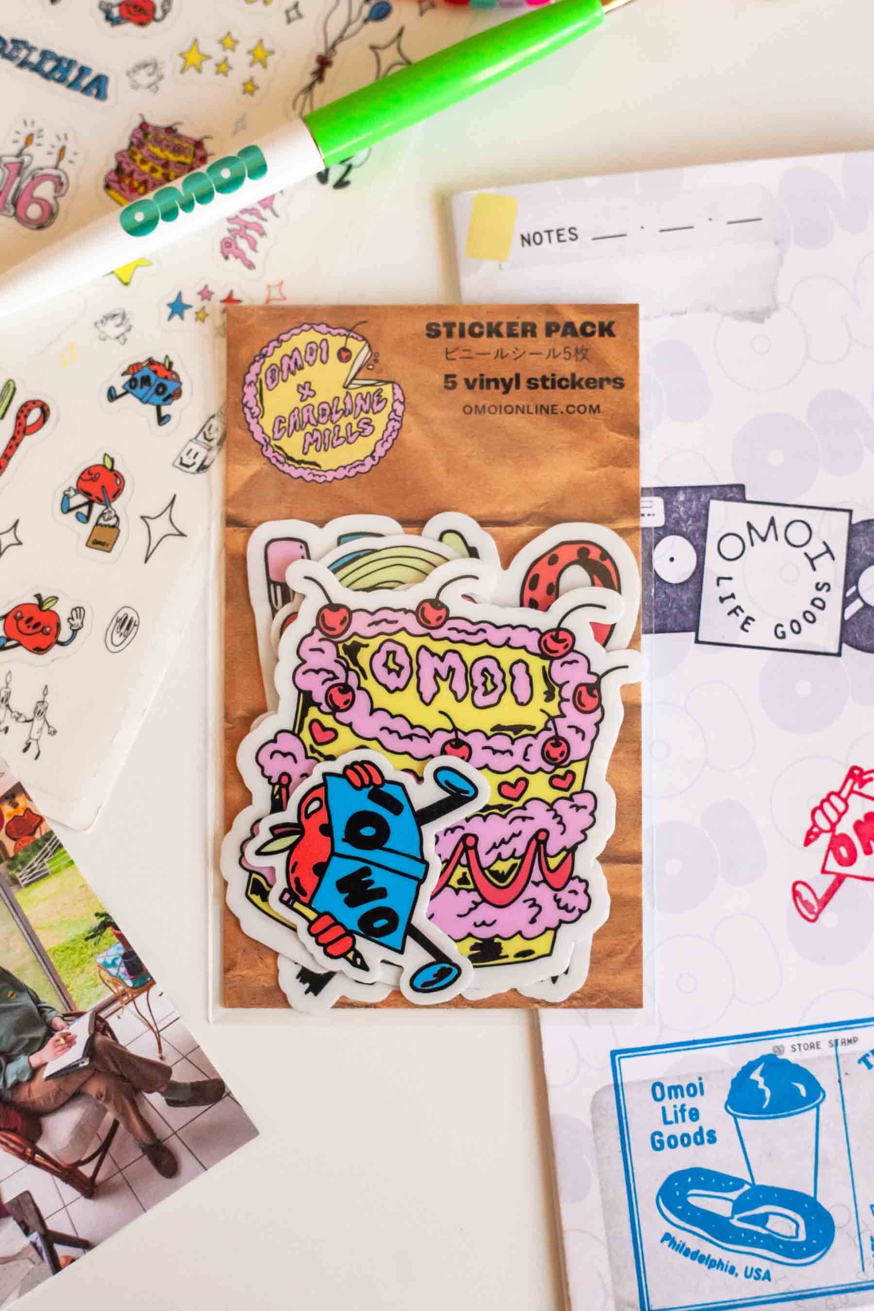 OMOI x Caroline Mills Limited Edition Sticker Pack – Omoi Life Goods