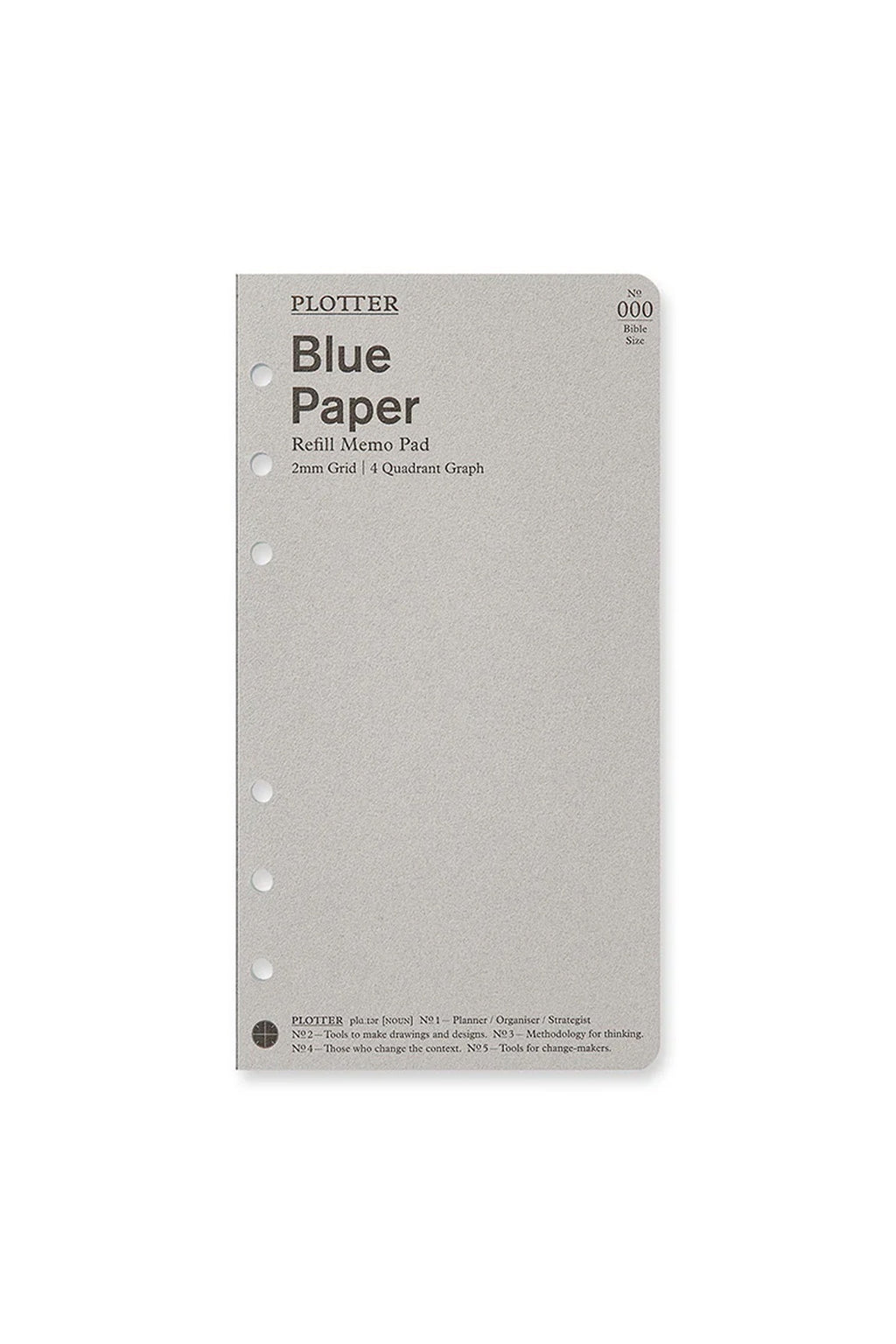 PLOTTER Refill Memo Pad Blue Paper 2mm Grid Quadrant Bible Size – Omoi ...