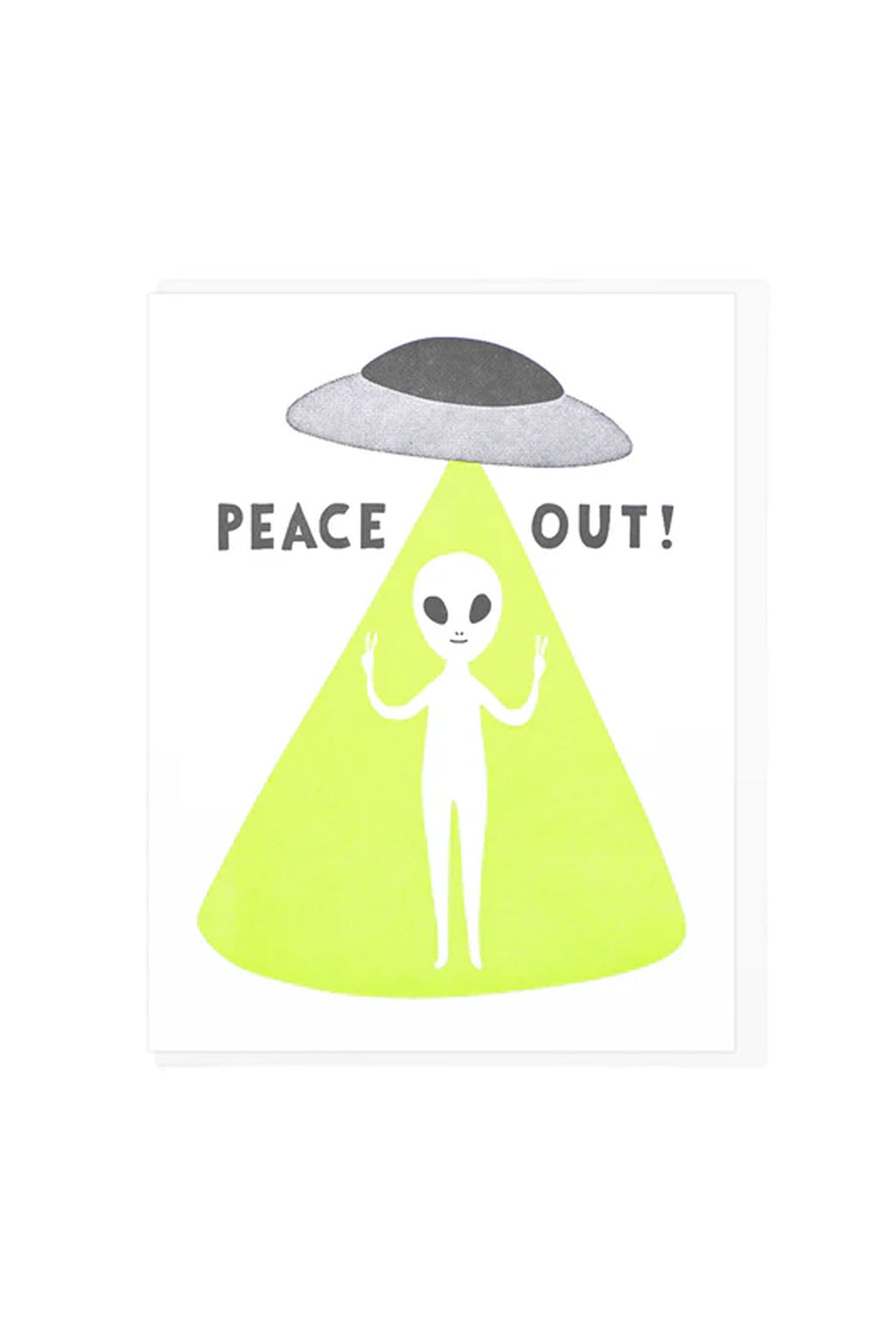 Peace Out Alien Greeting Card – Omoi Life Goods